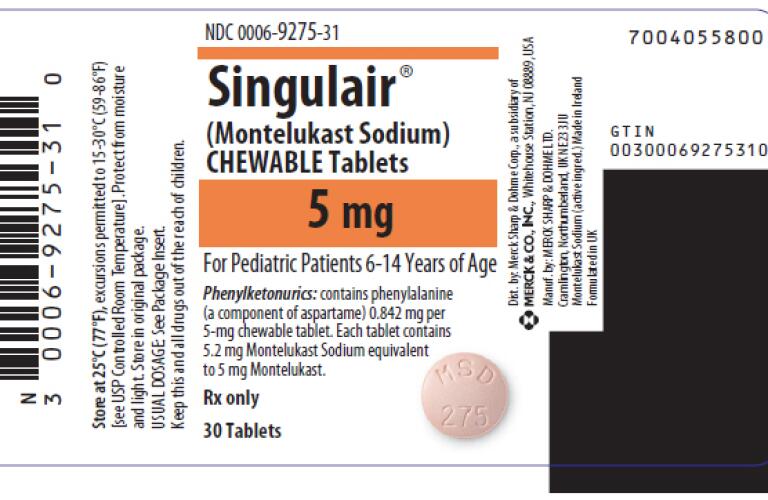 SINGULAIR Pictures, Images, Labels | Healthgrades | (montelukast sodium ...